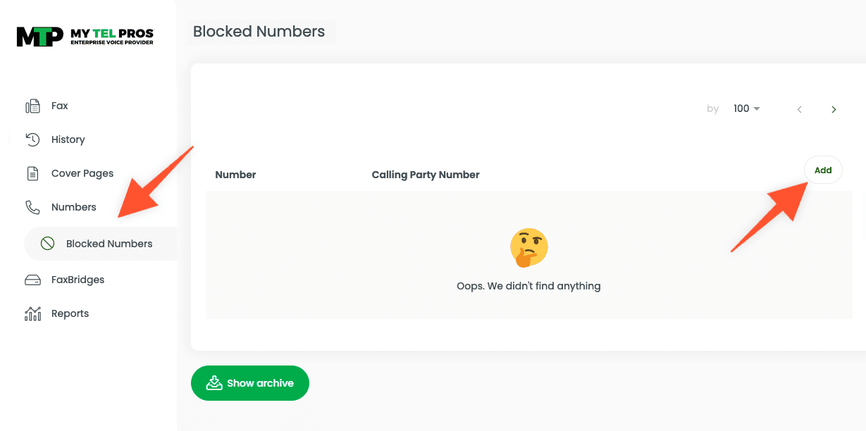 Blocking Inbound Numbers – My Tel Pros Support